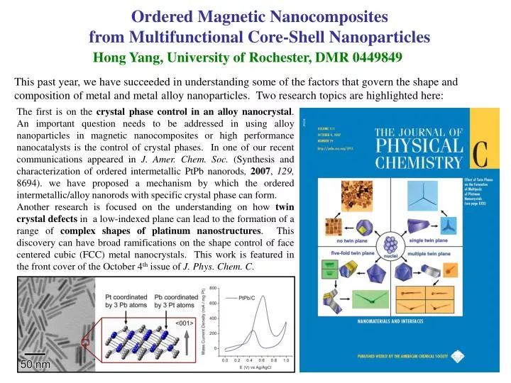 PPT - Ordered Magnetic Nanocomposites from Multifunctional Core-Shell ...