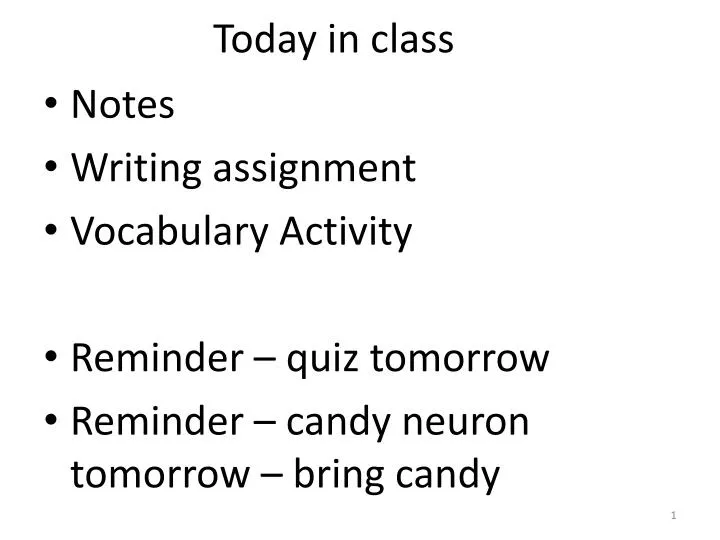 PPT - Today in class PowerPoint Presentation, free download - ID:6814573