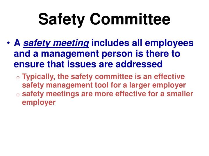 PPT - Safety Committees PowerPoint Presentation - ID:6814890