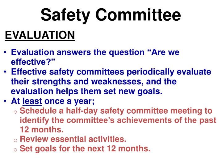 PPT - Safety Committees PowerPoint Presentation - ID:6814890