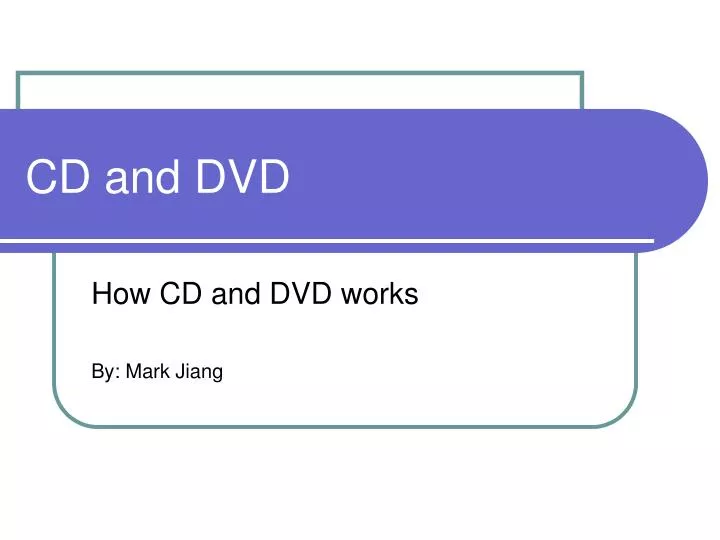 PPT - CD and DVD PowerPoint Presentation, free download - ID:6816366