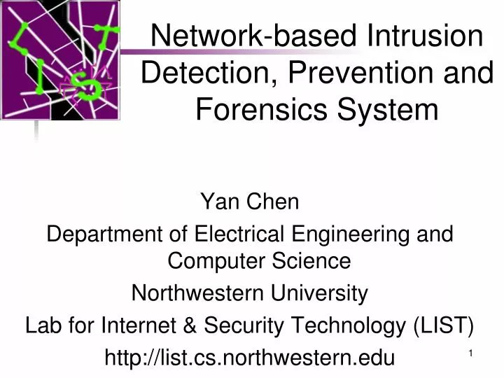 PPT - Network-based Intrusion Detection, Prevention and Forensics ...