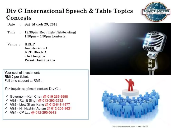 PPT - Div G International Speech & Table Topics Contests PowerPoint ...