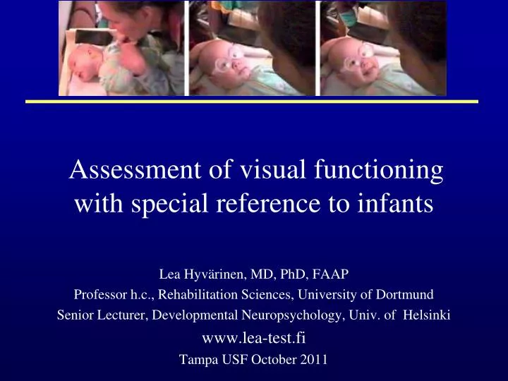 PPT - Assessment of visual functioning with special reference to ...