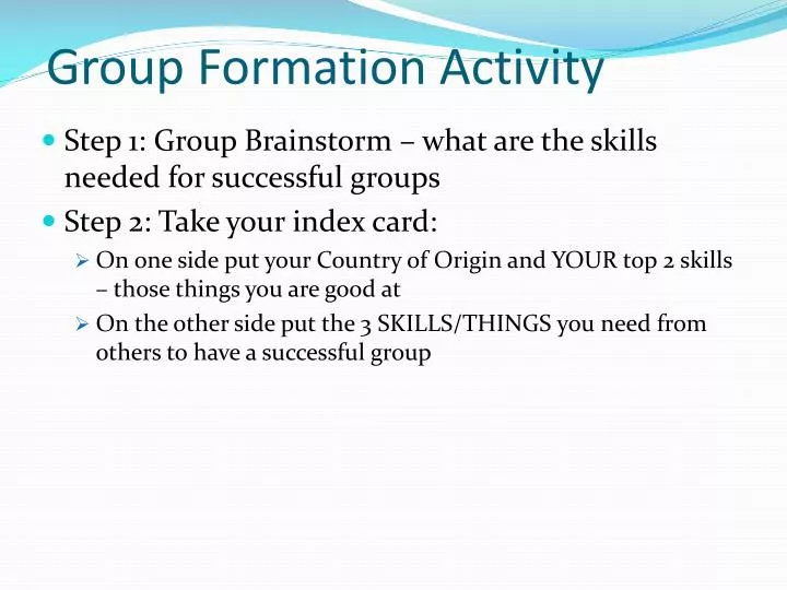 PPT - Group Formation Activity PowerPoint Presentation, free download ...