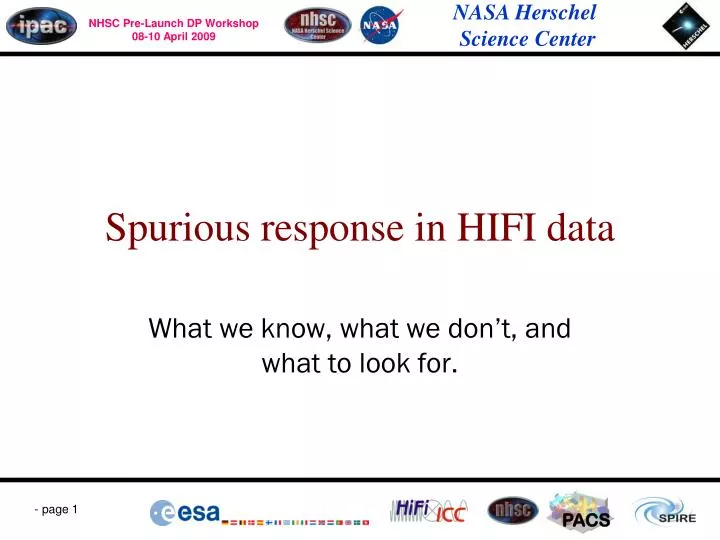 PPT - Spurious response in HIFI data PowerPoint Presentation, free ...