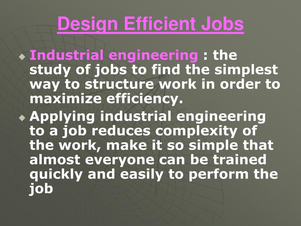 PPT - ANALYSING WORK AND DESIGNING JOBS PowerPoint Presentation, free ...