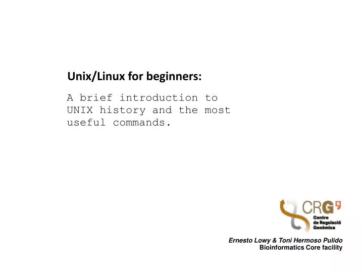 PPT - Unix/Linux for beginners : PowerPoint Presentation, free download ...