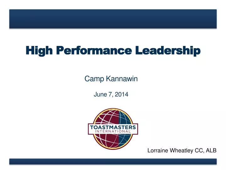 PPT - High Performance Leadership PowerPoint Presentation, free ...