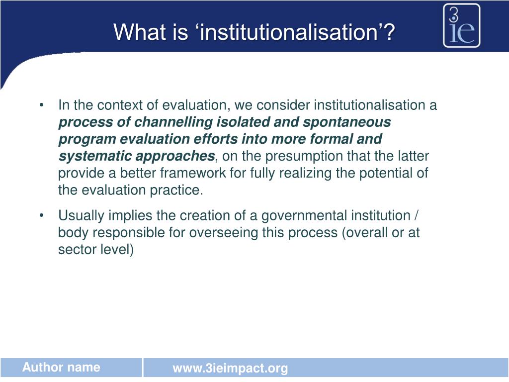 PPT - Institutionalisation of Government Evaluation: Balancing Trade ...