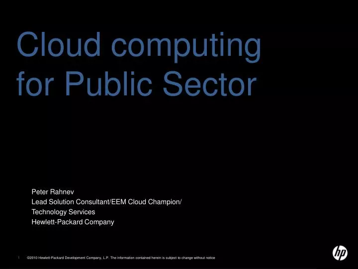 PPT - Cloud computing for Public Sector PowerPoint Presentation, free download - ID:6820571