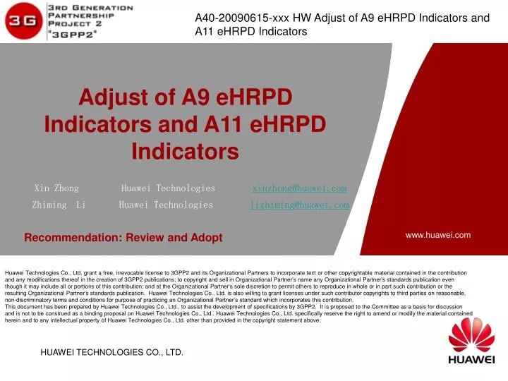 PPT - Adjust of A9 eHRPD Indicators and A11 eHRPD Indicators PowerPoint ...