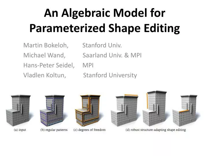PPT - An Algebraic Model for Parameterized Shape Editing PowerPoint ...