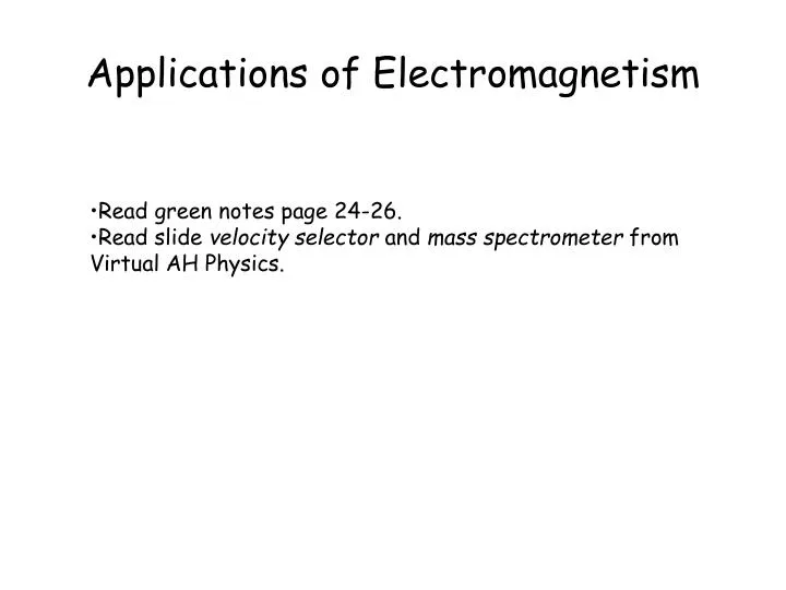 Ppt Applications Of Electromagnetism Powerpoint Presentation Free