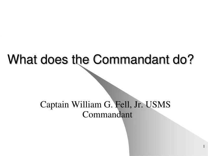 PPT - What does the Commandant do? PowerPoint Presentation, free ...