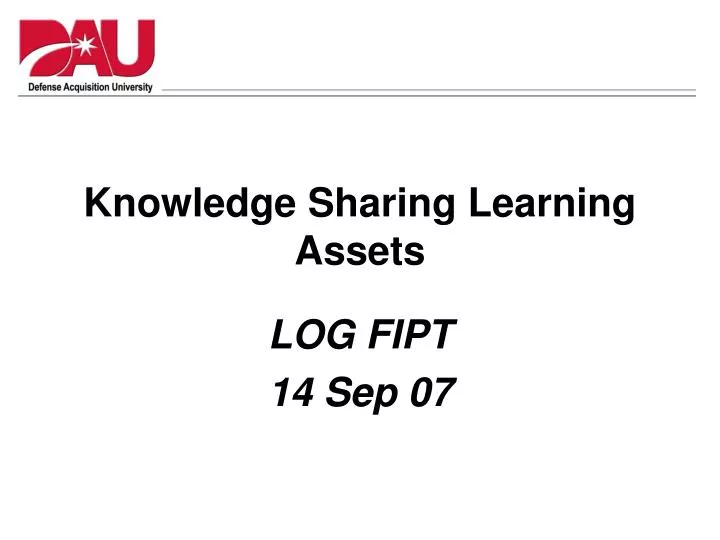 PPT - Knowledge Sharing Learning Assets PowerPoint Presentation, free ...