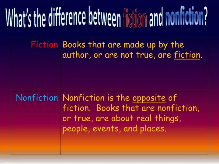 PPT - What’s the difference between fiction and nonfiction ? PowerPoint ...