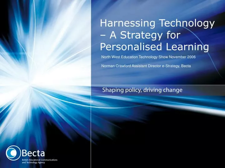 PPT - Harnessing Technology – A Strategy for Personalised Learning ...