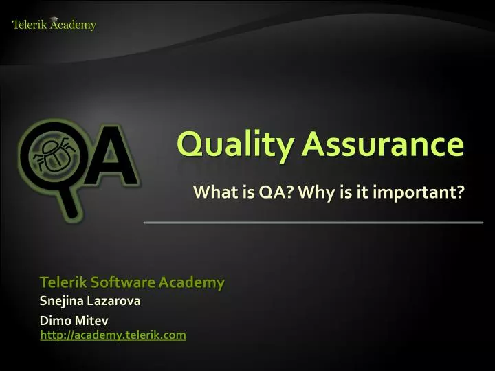 PPT - Quality Assurance PowerPoint Presentation, free download - ID:6824485