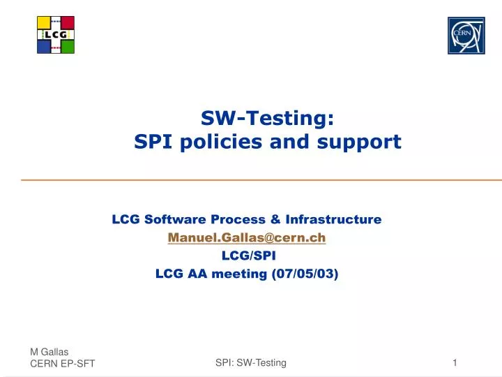 PPT - SW-Testing: SPI policies and support PowerPoint Presentation ...