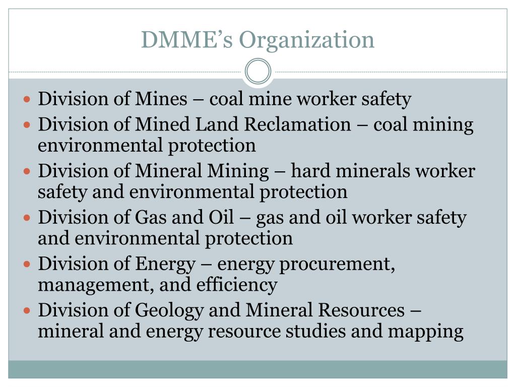 PPT - David Spears State Geologist Virginia Department of Mines ...