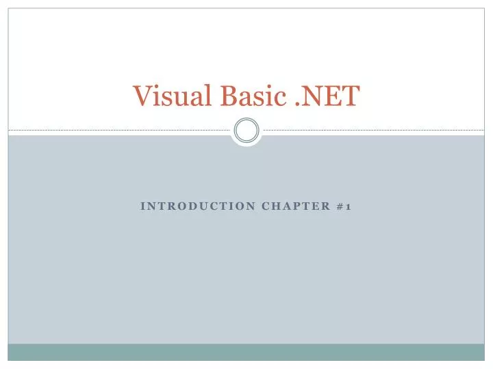 PPT - Visual Basic .NET PowerPoint Presentation, free download - ID:6825573