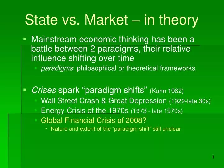 PPT - State vs. Market – in theory PowerPoint Presentation, free ...