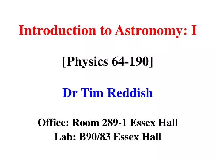 PPT - Introduction to Astronomy: I PowerPoint Presentation, free ...