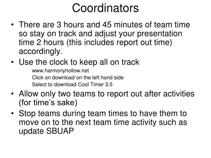 PPT - Coordinators PowerPoint Presentation, free download - ID:6830186