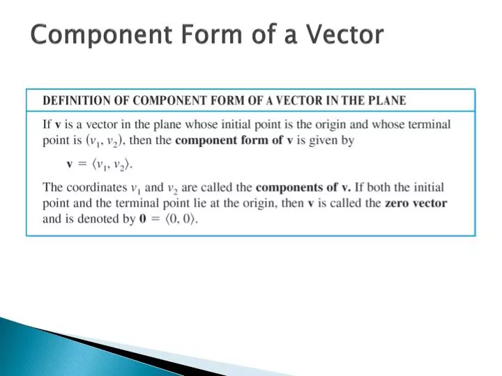 PPT - Component Form of a Vector PowerPoint Presentation, free download ...