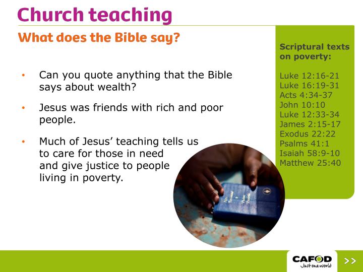 PPT - Scriptural texts on poverty: Luke 12:16-21 Luke 16:19-31 Acts 4: ...
