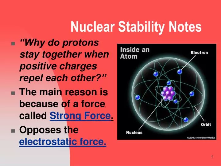 PPT - Nuclear Stability Notes PowerPoint Presentation, free download ...