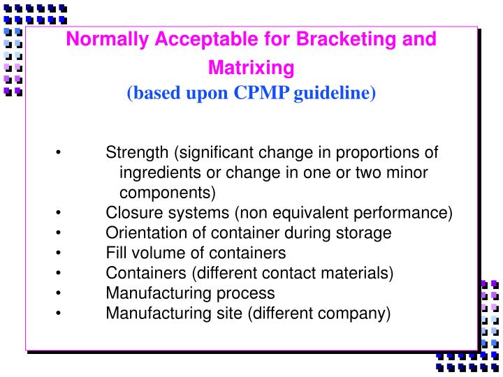 PPT - BRACKETING AND MATRIXING STABILITY STUDIES PowerPoint ...