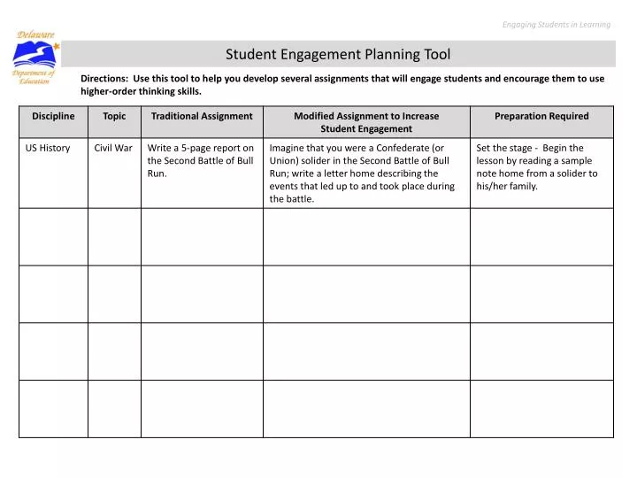 PPT - Student Engagement Planning Tool PowerPoint Presentation, free ...
