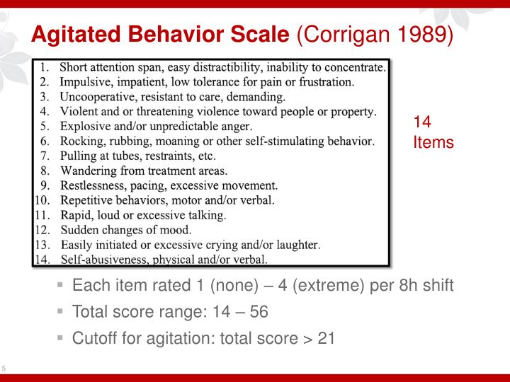 PPT - Agitation Duration, Density and Intensity during Acute Inpatient ...