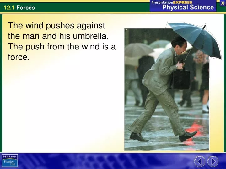 PPT - The wind pushes against the man and his umbrella. The push from ...