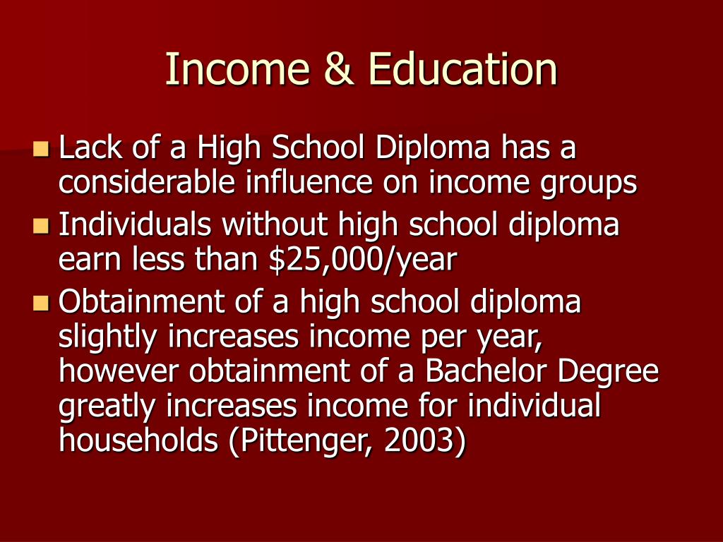 PPT - Income, Education, & Ethnicity PowerPoint Presentation, free ...