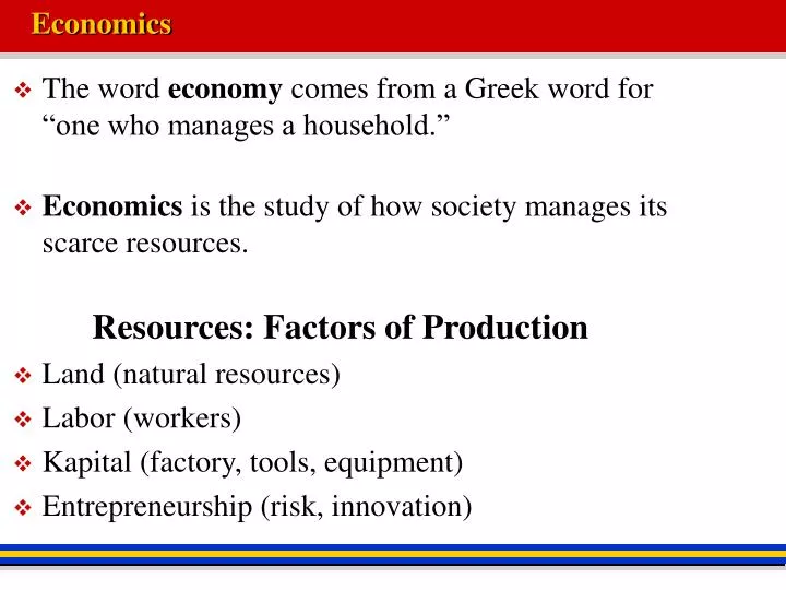 PPT - Economics PowerPoint Presentation, free download - ID:6836198