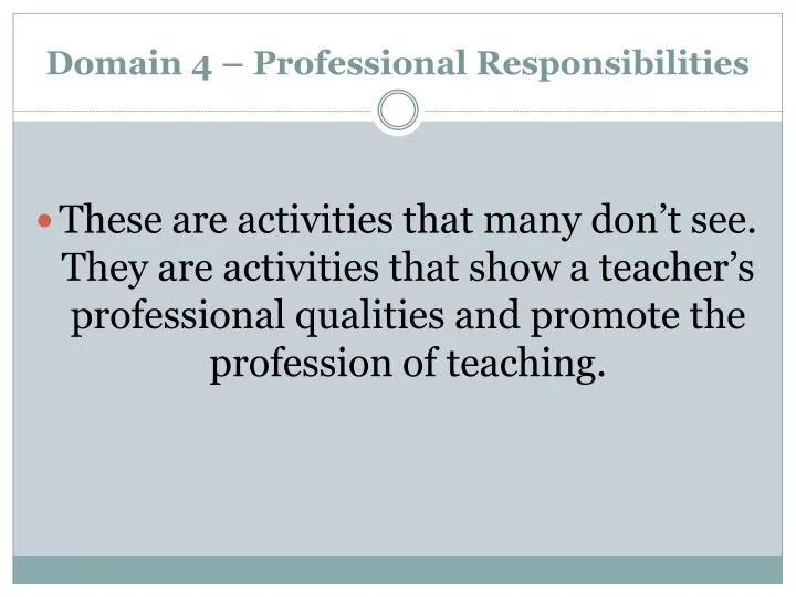 PPT - Domain 4 – Professional Responsibilities PowerPoint Presentation ...