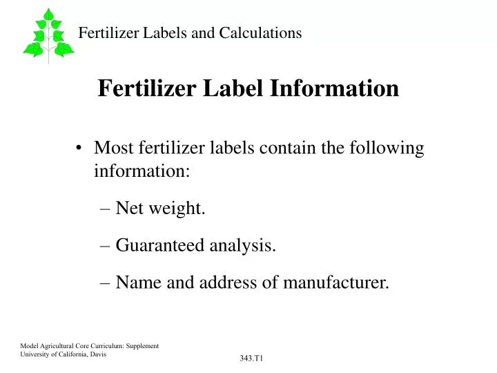 PPT - Fertilizer Label Information PowerPoint Presentation, free ...