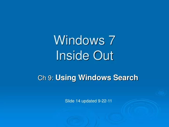 PPT - Windows 7 Inside Out PowerPoint Presentation, free download - ID ...