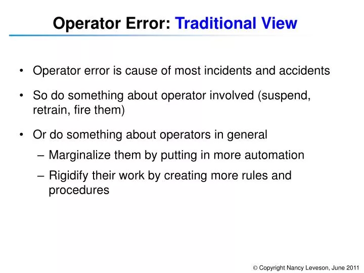 PPT - Operator Error: Traditional View PowerPoint Presentation, free ...