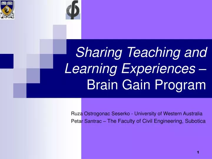 PPT - Sharing Teaching and Learning Experiences – Brain Gain Program ...