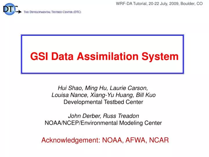 PPT - GSI Data Assimilation System PowerPoint Presentation, free ...
