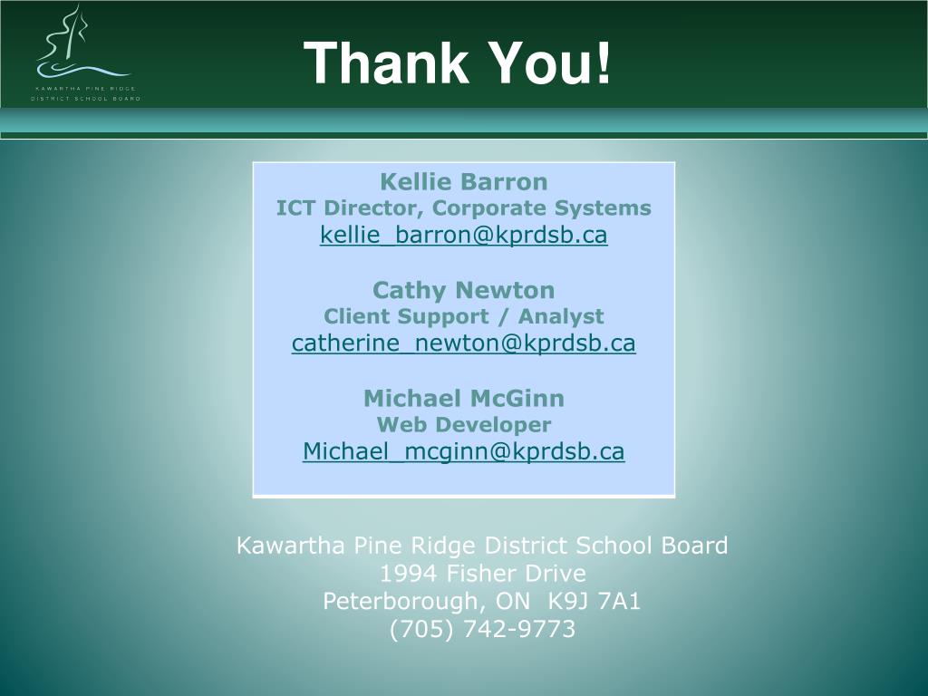 PPT - Kawartha Pine Ridge District School Board PowerPoint Presentation ...