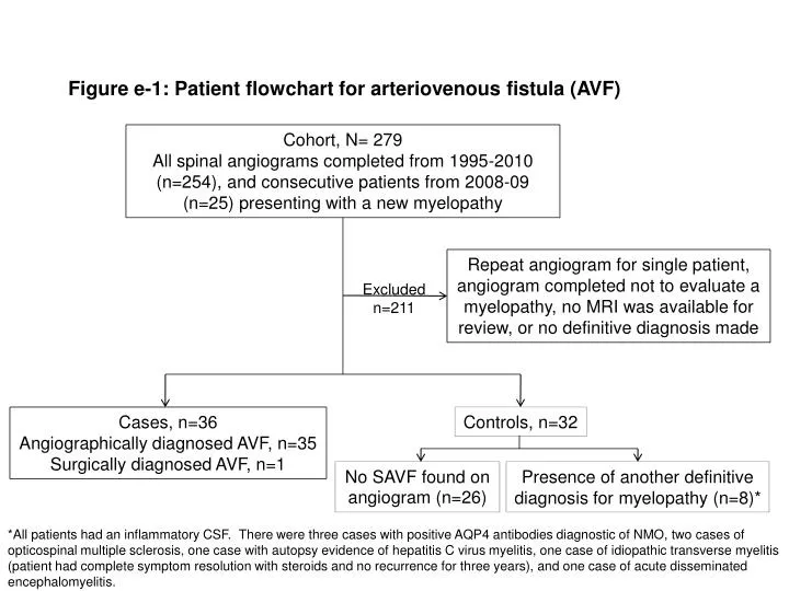 PPT - Figure e-1 : Patient flowchart for arteriovenous fistula (AVF ...