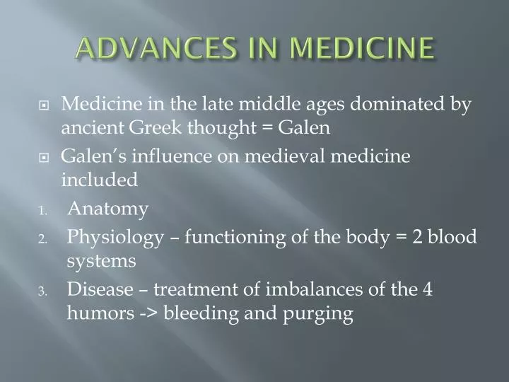 PPT - ADVANCES IN MEDICINE PowerPoint Presentation, free download - ID ...