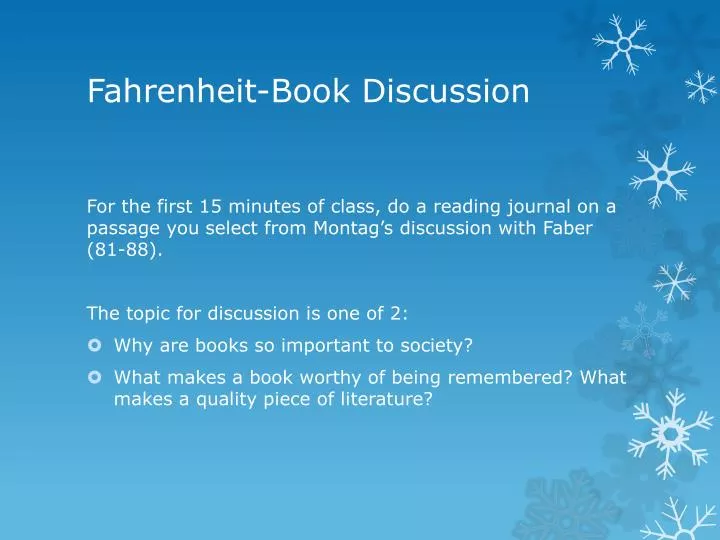 PPT - Fahrenheit-Book Discussion PowerPoint Presentation, free download ...