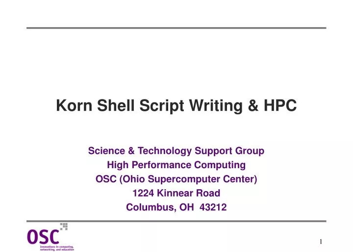 PPT Korn Shell Script Writing HPC PowerPoint Presentation Free 