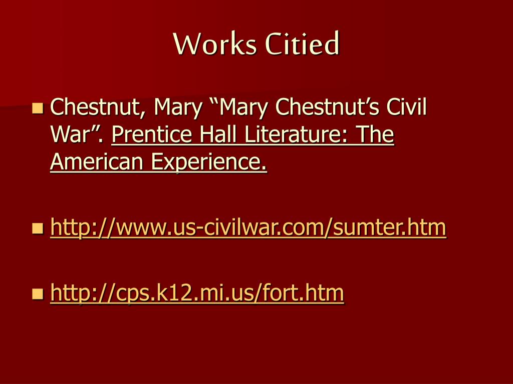 PPT - Mary Chesnut’s Civil War PowerPoint Presentation, free download ...